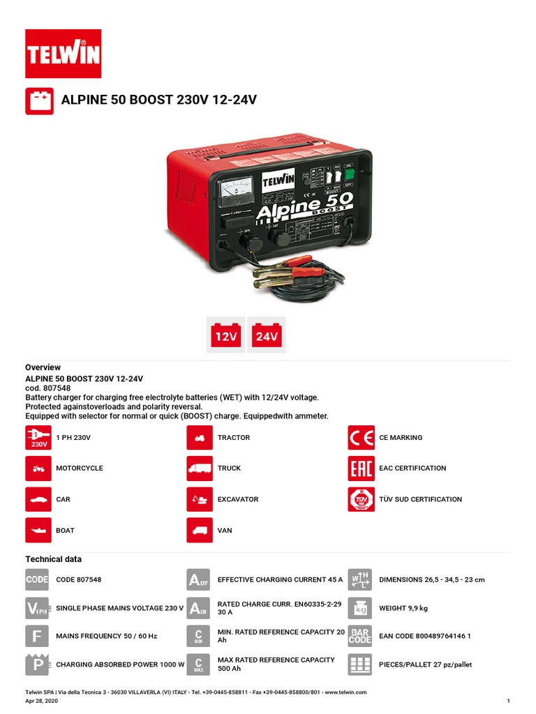Alpine 50 Boost Battery Charger Overview | PDF | Energy Storage ...