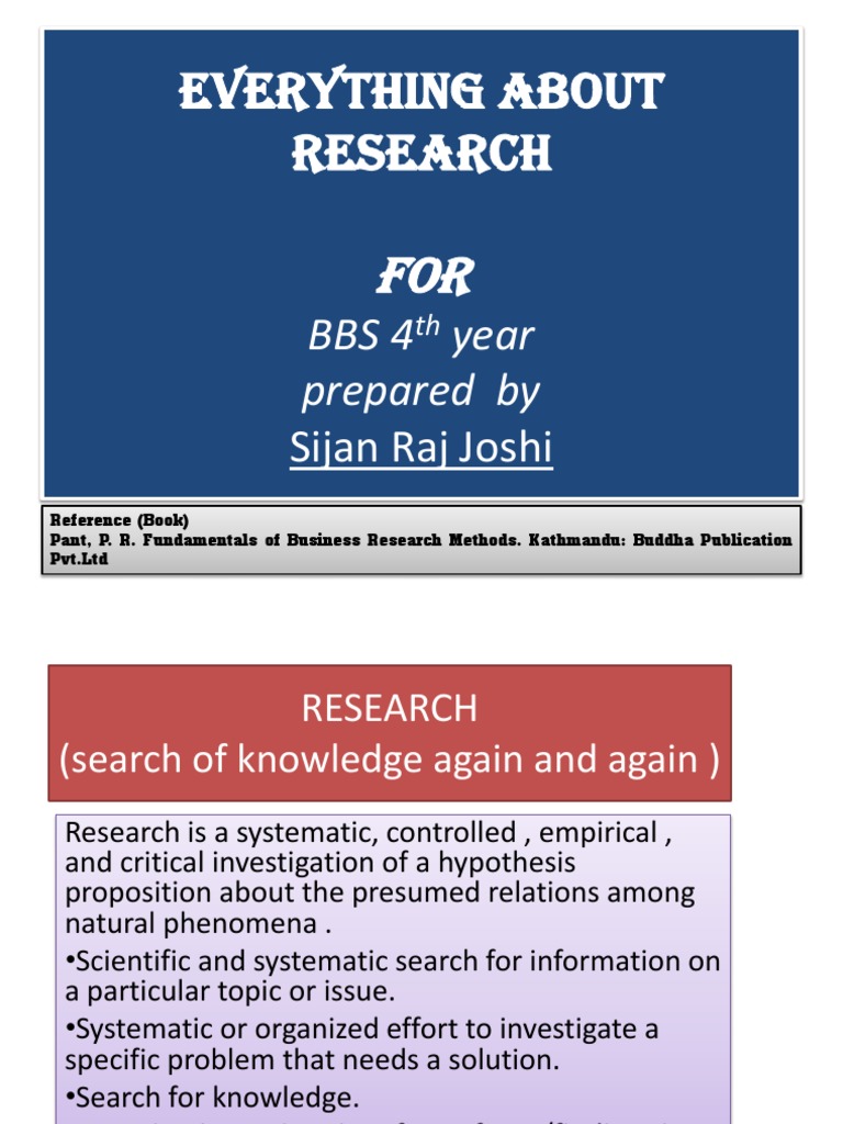 Everything About Research: Bbs 4 Year Prepared by | PDF | Validity ...