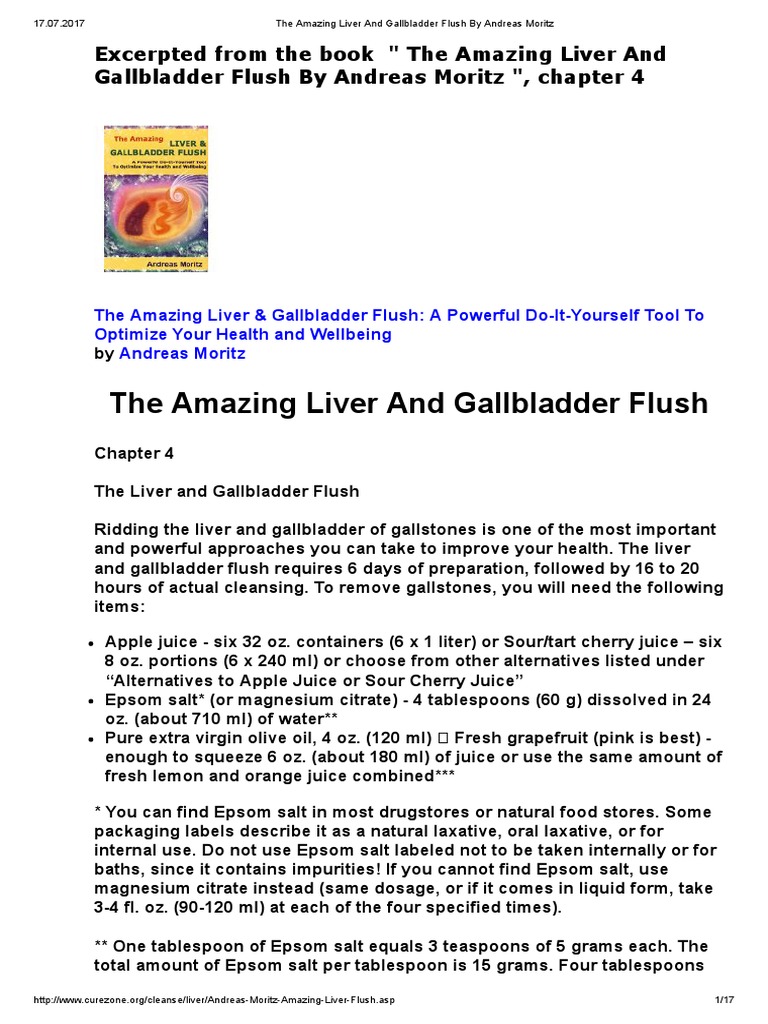 The Amazing Liver and Gallbladder Flush by Andreas Moritz | PDF | Liver | Constipation