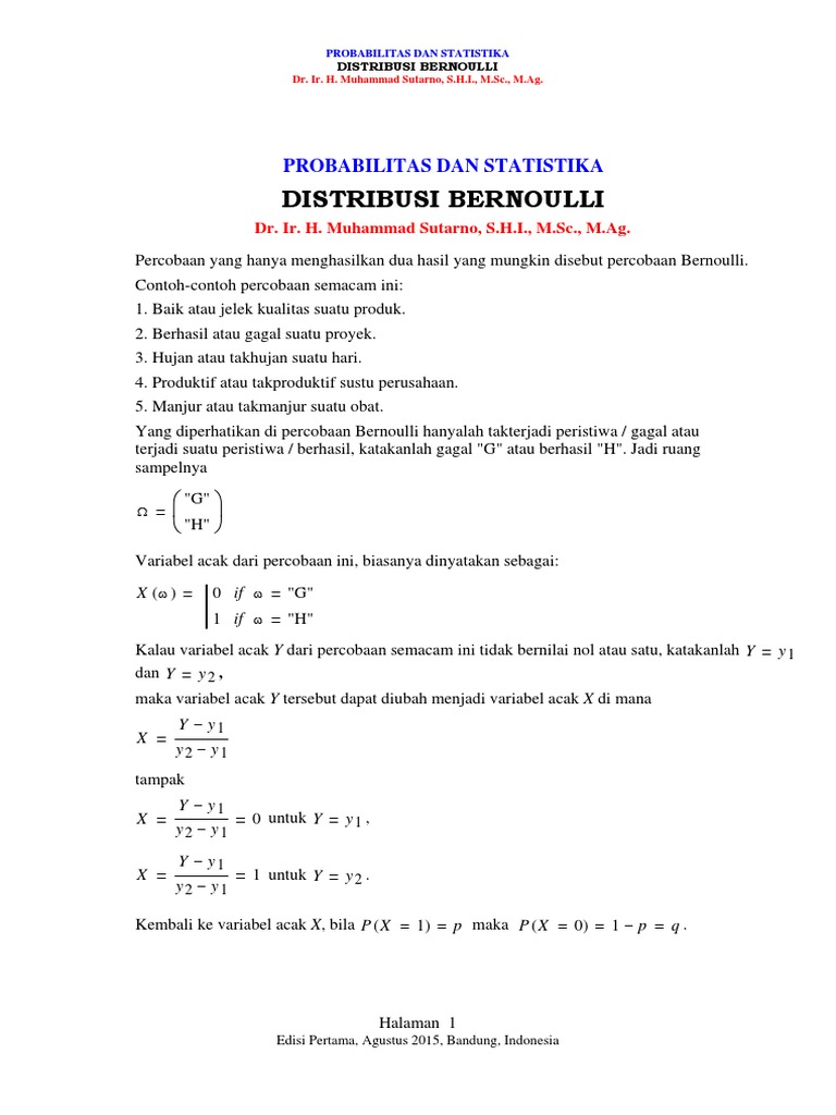 06 Distribusi Bernoulli | PDF