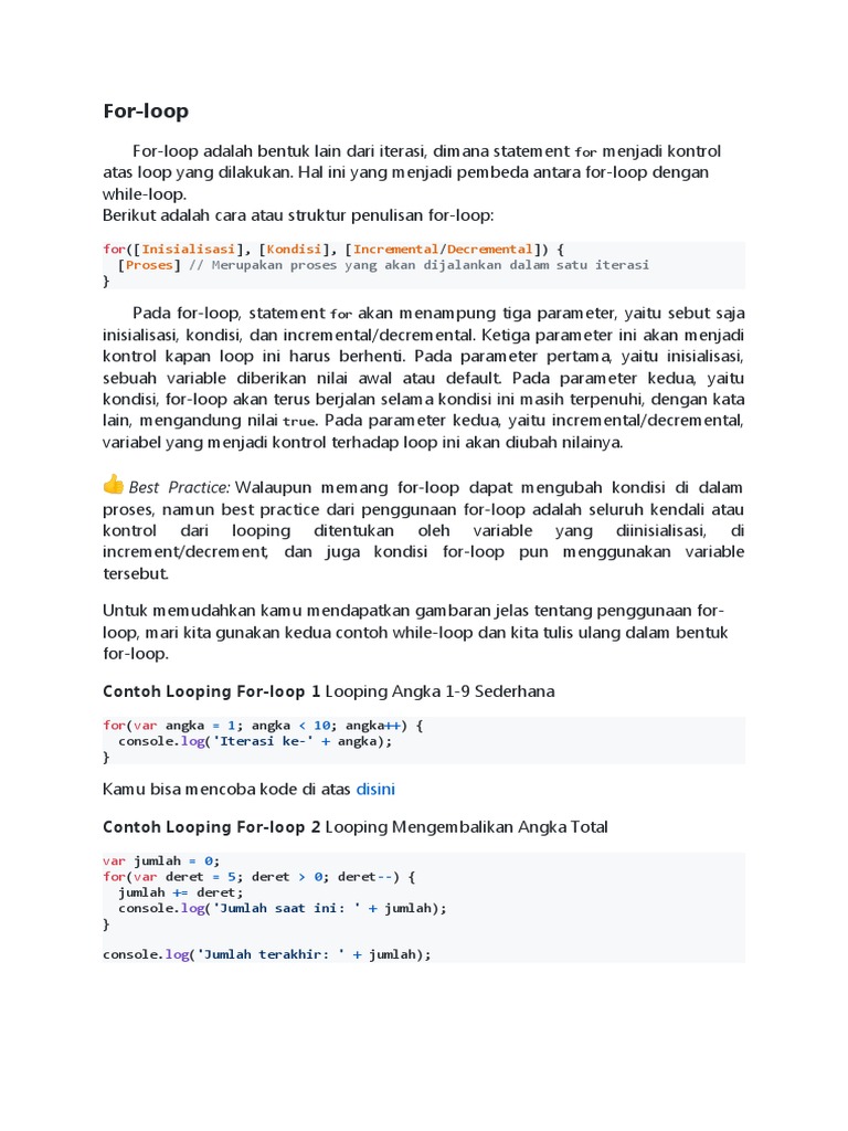 For-Loop Fundamentals | PDF