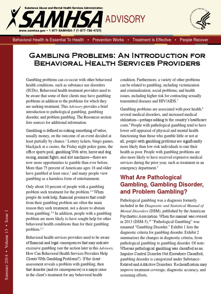 Gambling Addiction An Introduction For Behavioral Health Providers ...