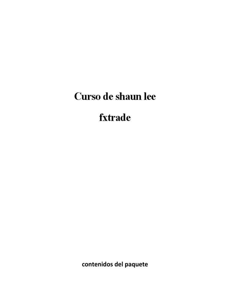 Curso de Forex con Shaun Lee | PDF | Mercado de divisas | Tendencia del ...