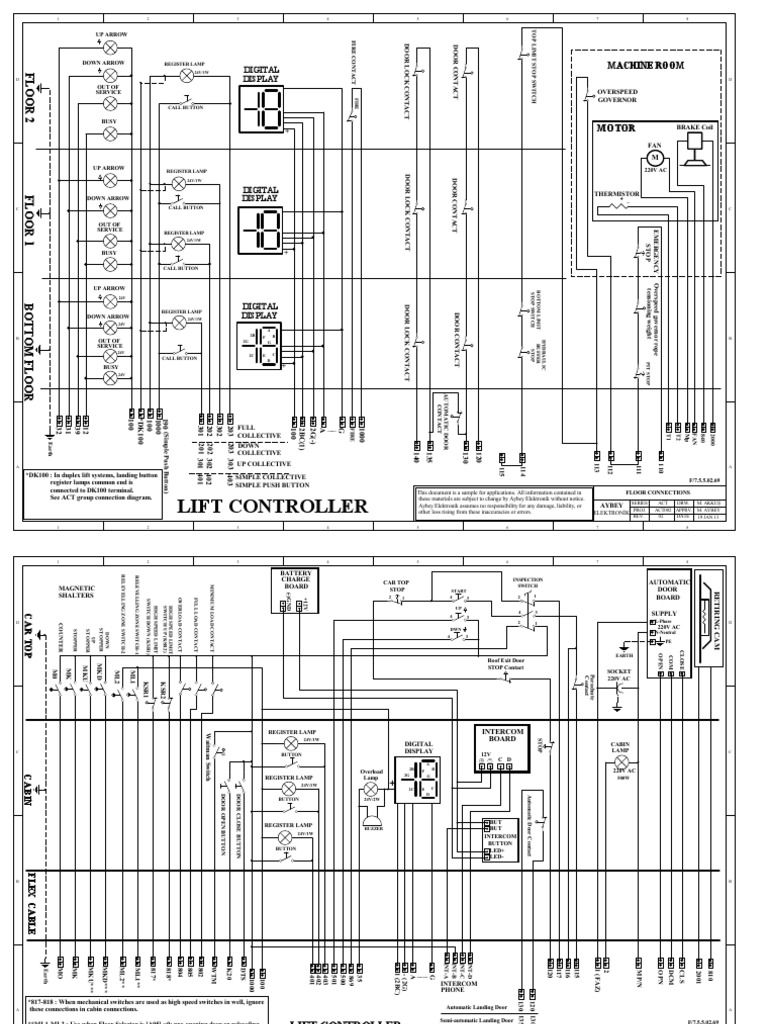 Elevator Control Panel Wiring Diagram | PDF | Mechanical Engineering ...