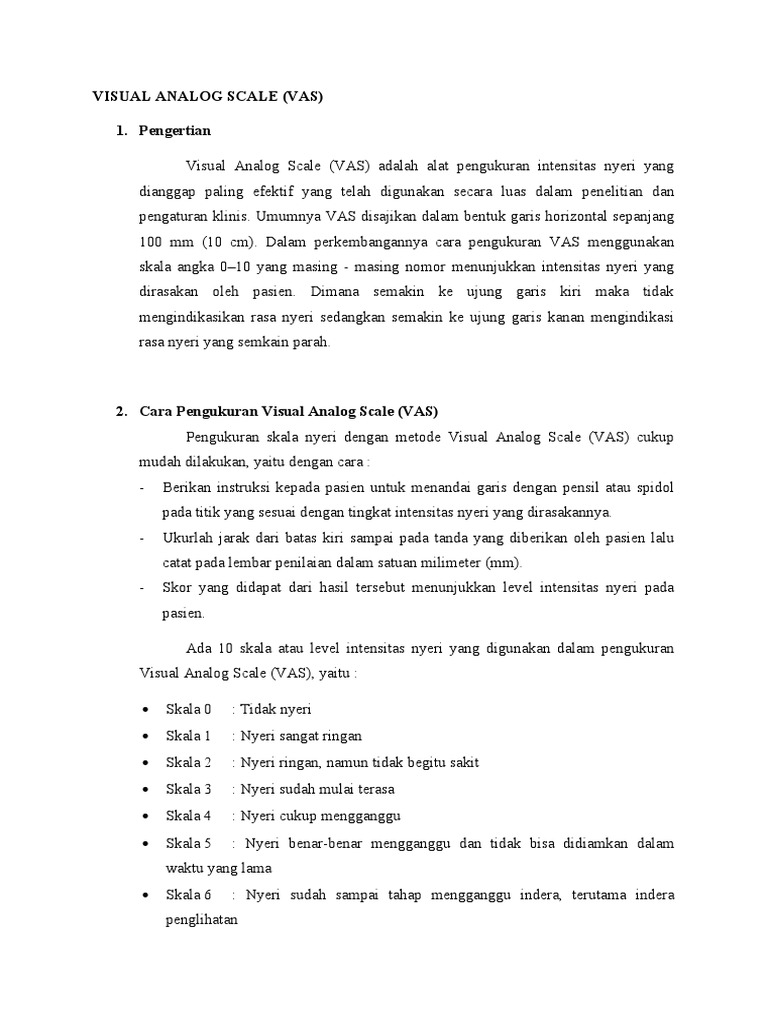 Penggunaan Visual Analog Scale (VAS) | PDF