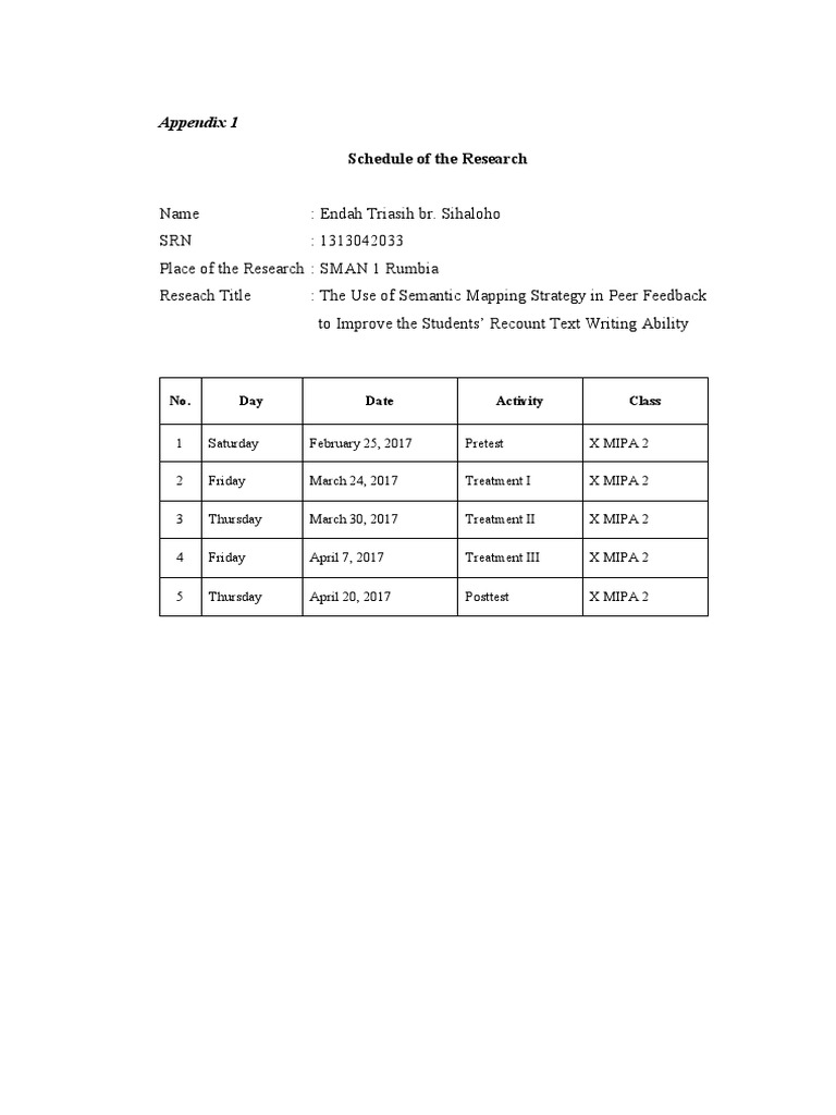 Appendix 1 Schedule | PDF