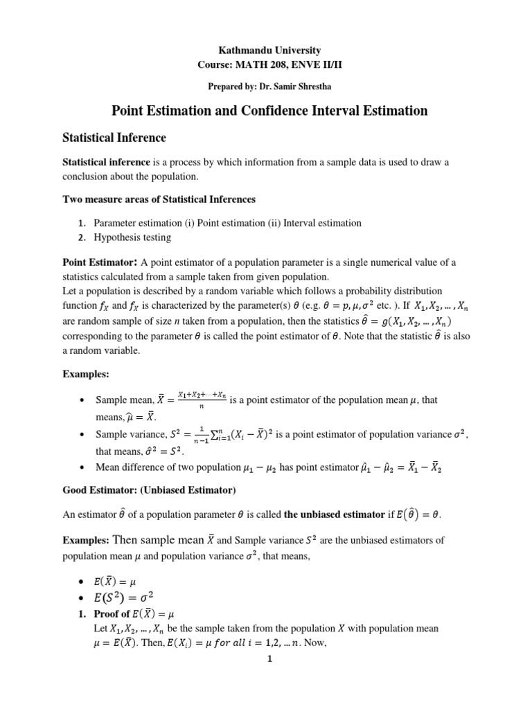 Script Confidence Intervals PDF | PDF | Estimator | Estimation Theory