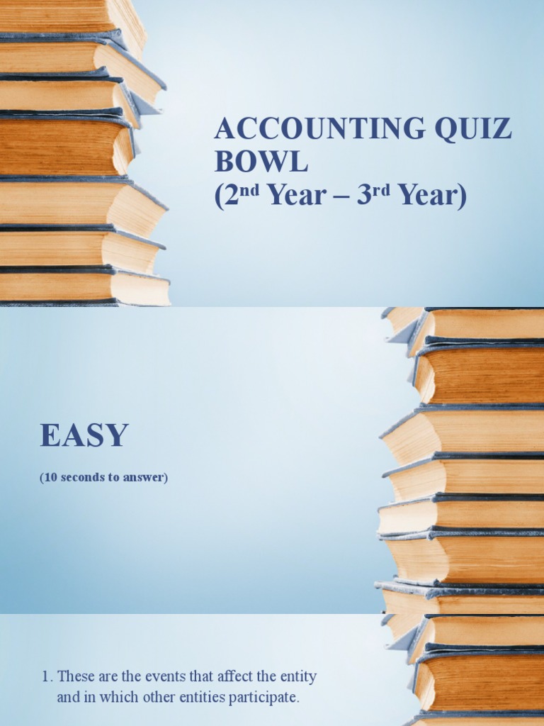 Accounting Quiz Bowl | PDF | Cost Of Goods Sold | Inventory