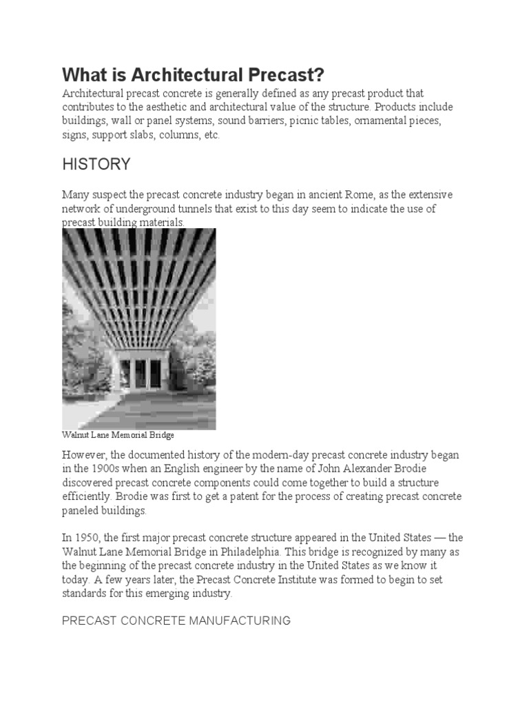 What Is Architectural Precast | PDF | Precast Concrete | Concrete