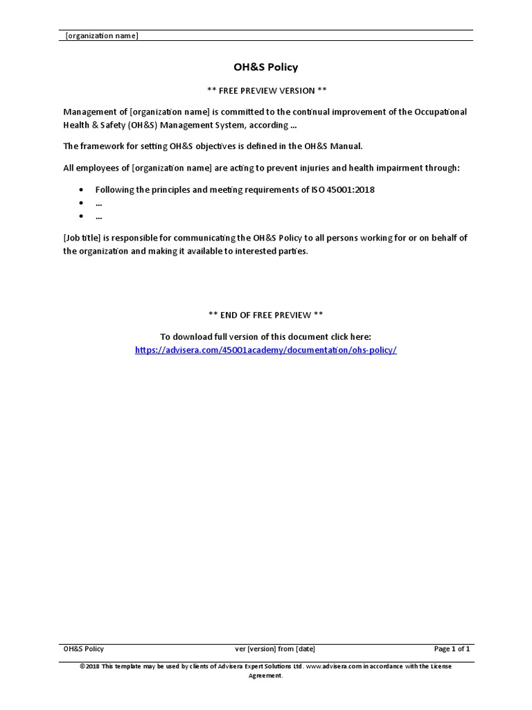 02 OH&S Policy Premium Preview EN | PDF