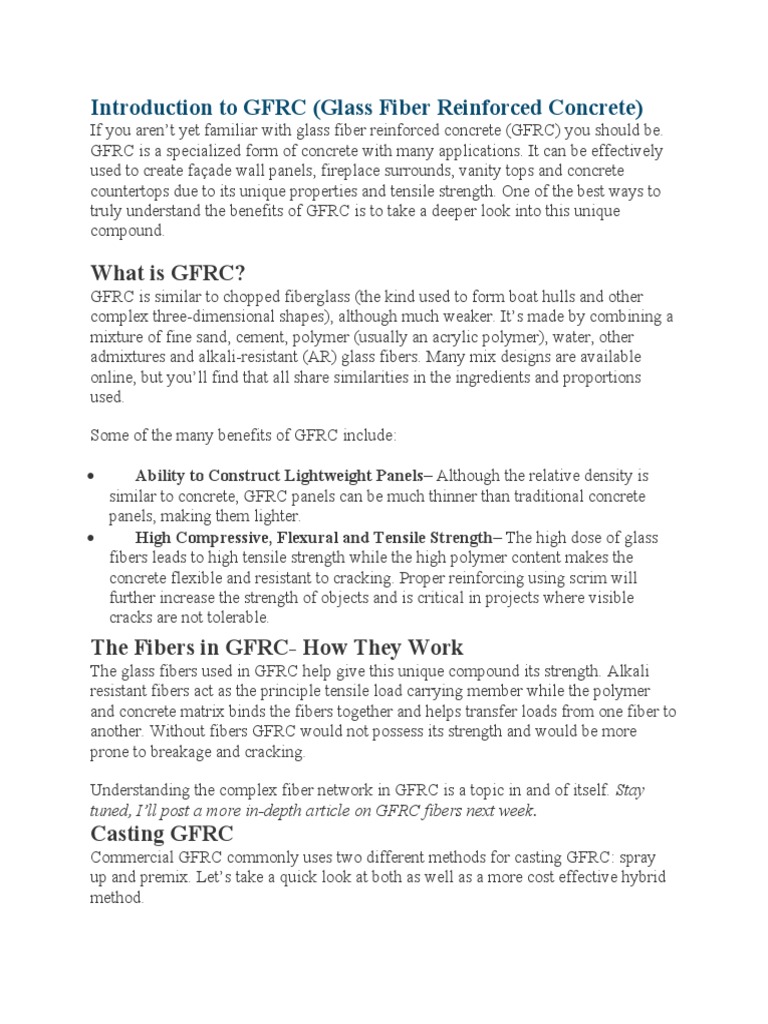 Introduction To GFRC | PDF | Concrete | Architectural Design