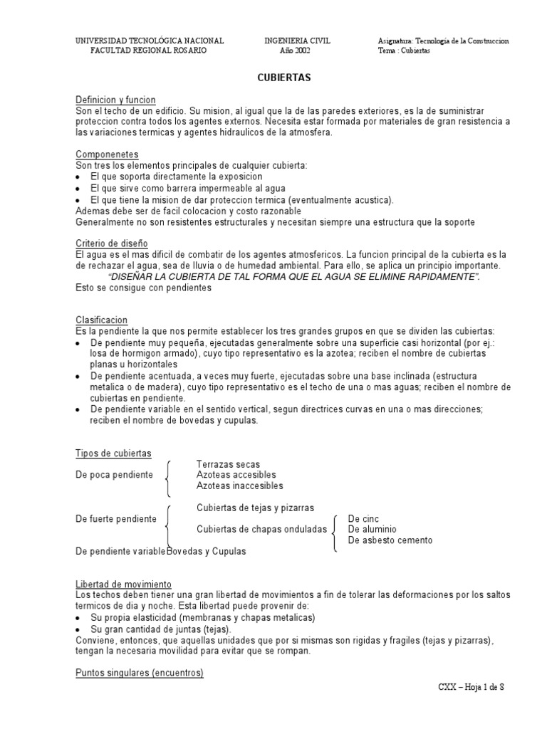 Cubiertas UTN FRR | PDF | Tornillo | Acero