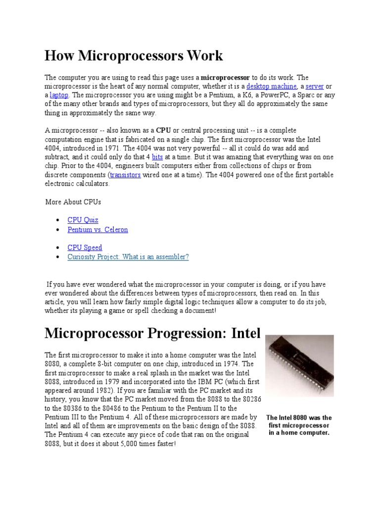 How Microprocessors Work | PDF | Central Processing Unit | Microprocessor
