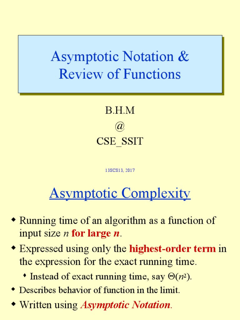 Asymptotic Notation & Review of Functions | Download Free PDF | Computational Science ...