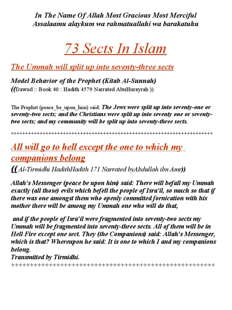 73 Sects | Kafir | Prophets And Messengers In Islam