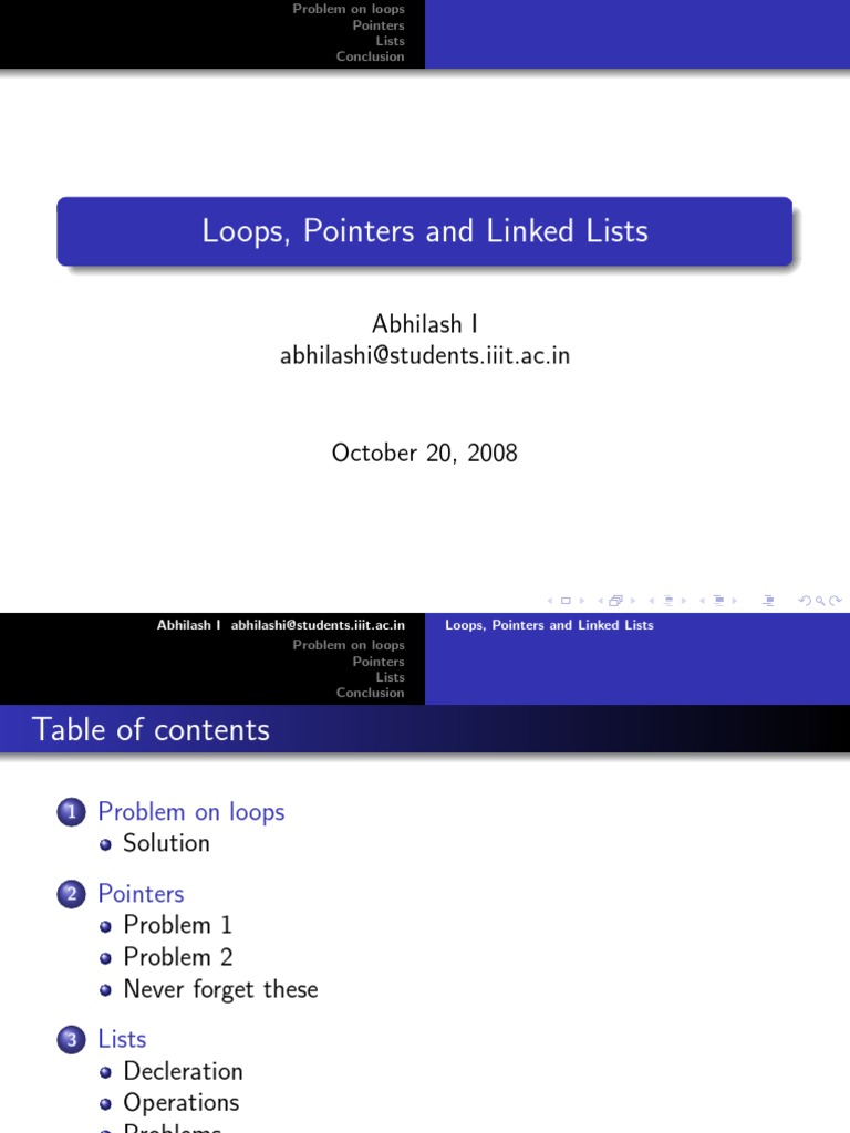 Loops Pointers Linked Lists Problems | PDF | Pointer (Computer Programming) | C (Programming ...
