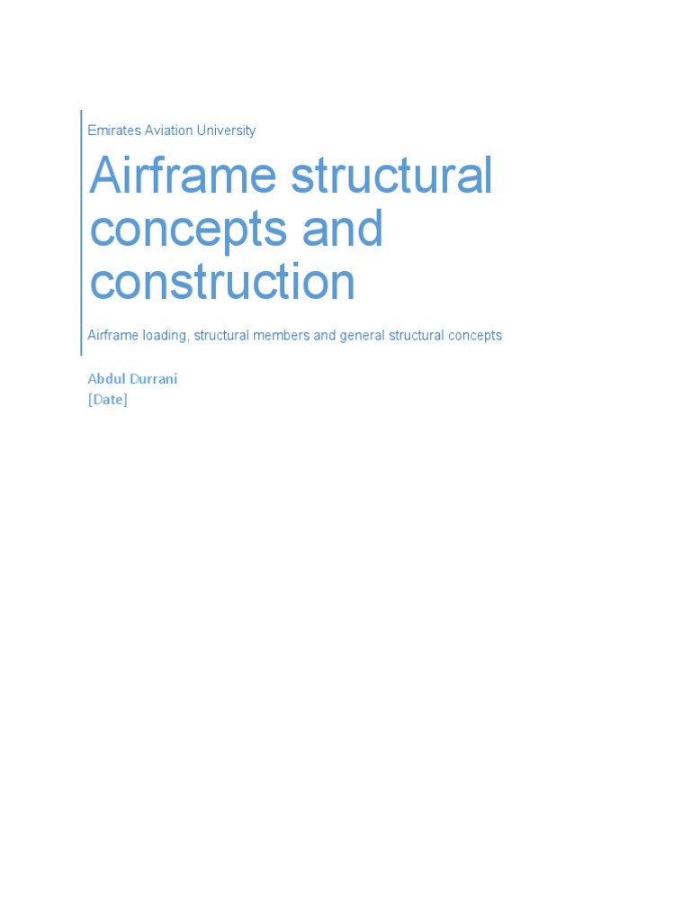 Airframe Structure 1 | PDF | Fatigue (Material) | Structural Load