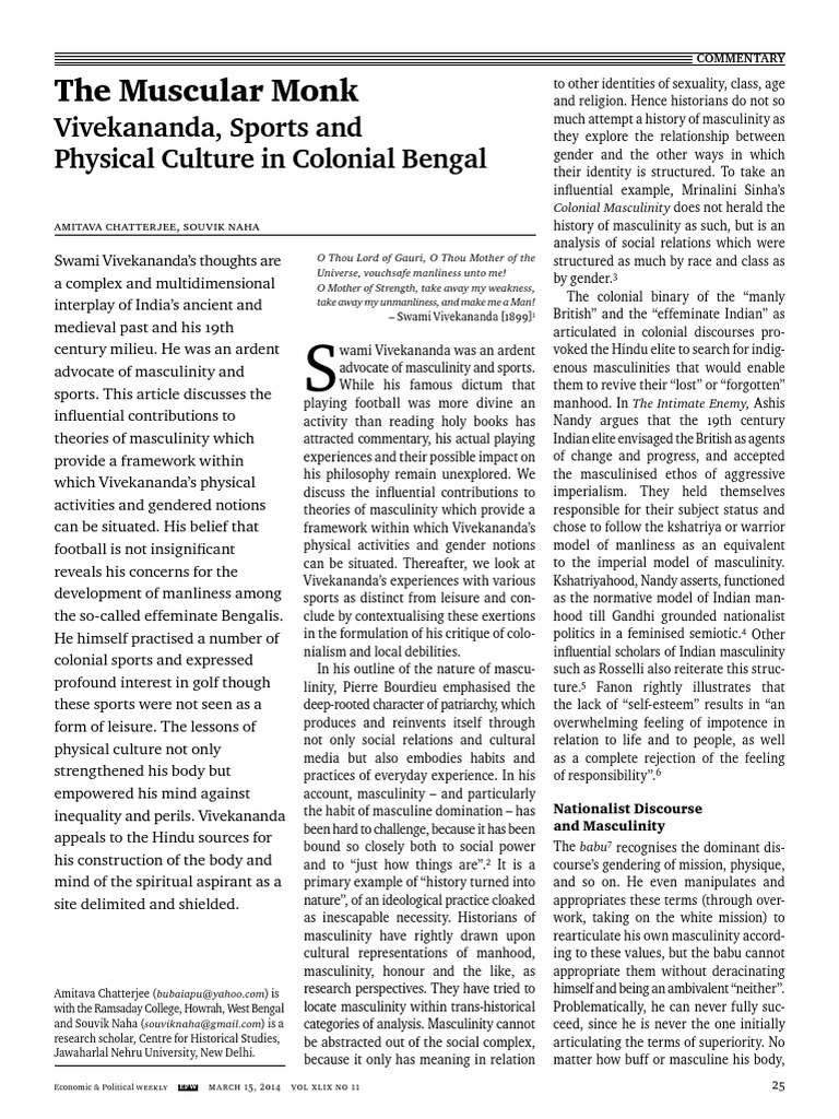 The Muscular Monk PDF | PDF | Swami Vivekananda | Masculinity