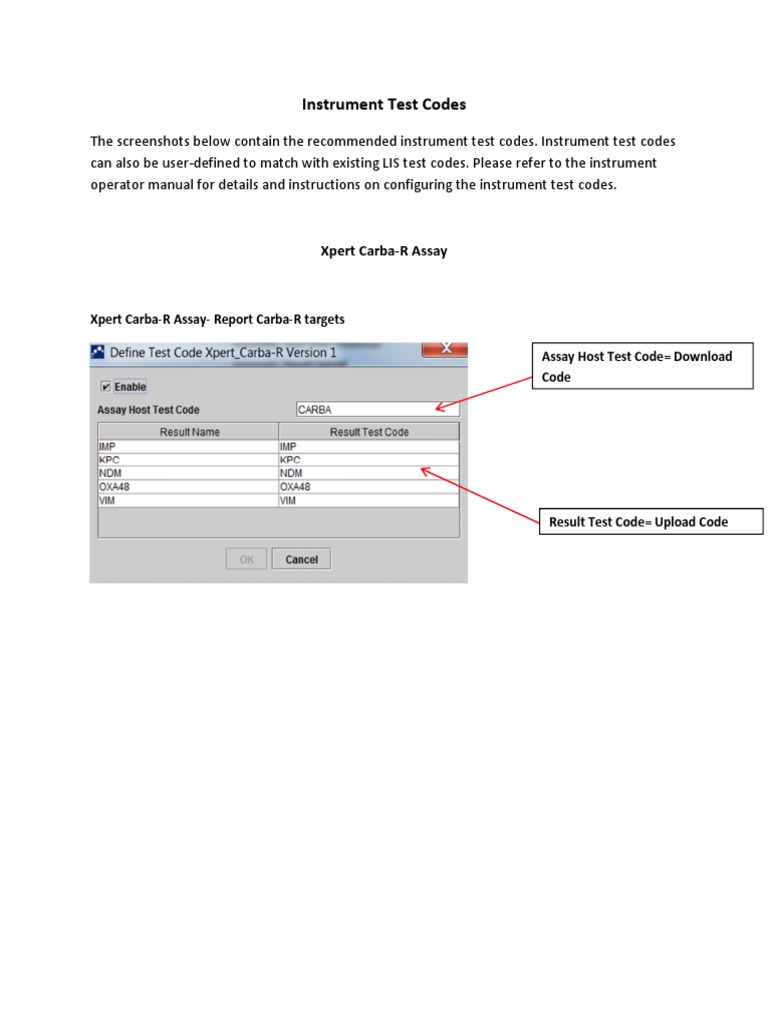 Instrument Test Codes: Xpert Carba-R Assay-Report Carba-R Targets Assay ...