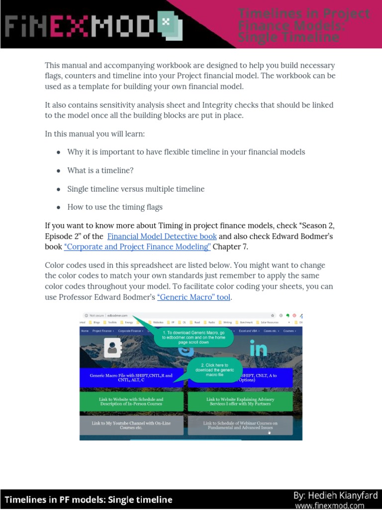 Timing in PF Models - Single Timeline | PDF | Project Finance ...