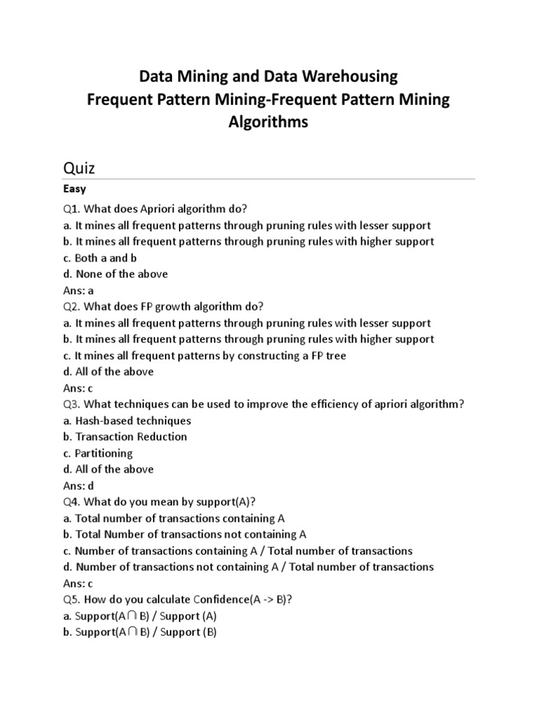 MCQ Data Mining | PDF | Algorithms And Data Structures | Algorithms MCQ Data Mining | PDF | Algorithms And Data Structures | Algorithms