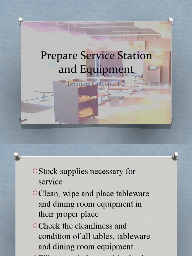 Prepare Service Station and Equipment: Learning Outcome 1.2 | PDF ...