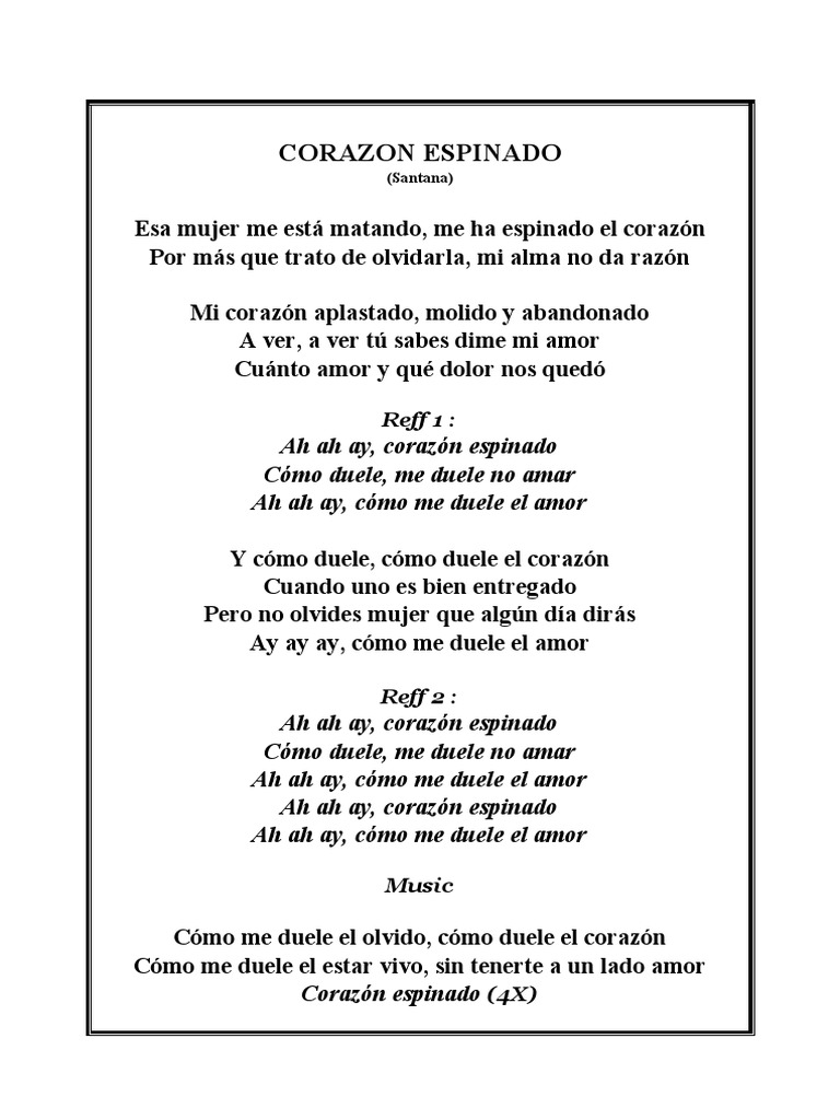 Corazon Espinado (Santana) | PDF
