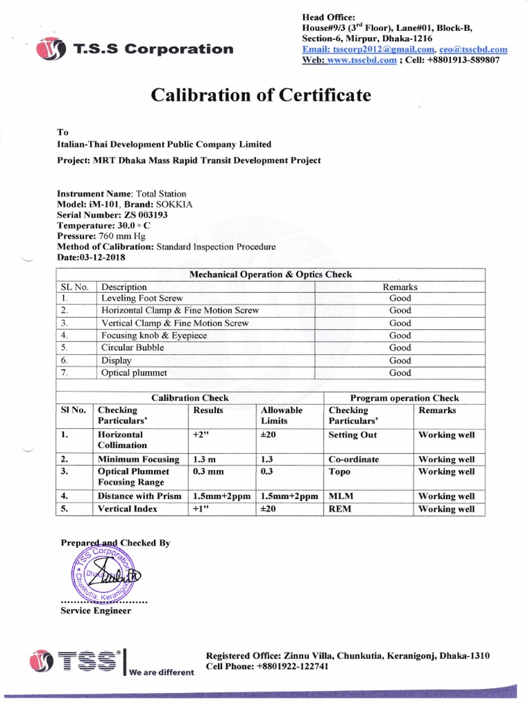 Calibration Certificate | Download Free PDF | Applied And ...