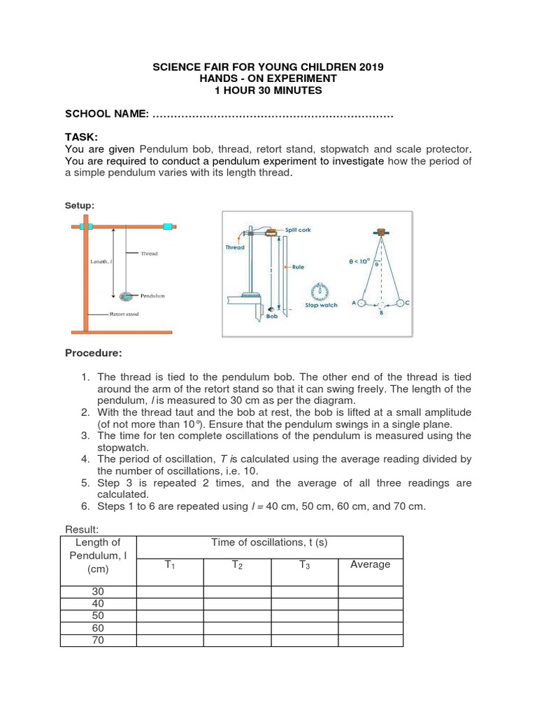 Zone Level Pendulum-Exp | Pendulum | Experiment