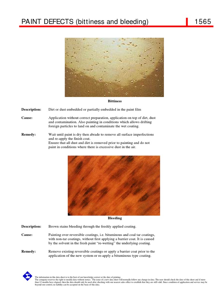 PAINT DEFECTS (Bittiness and Bleeding) 1565 | Download Free PDF | Paint ...