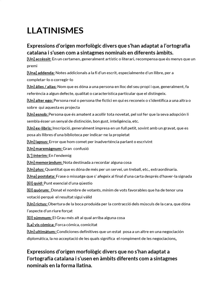 LLATINISMES | PDF