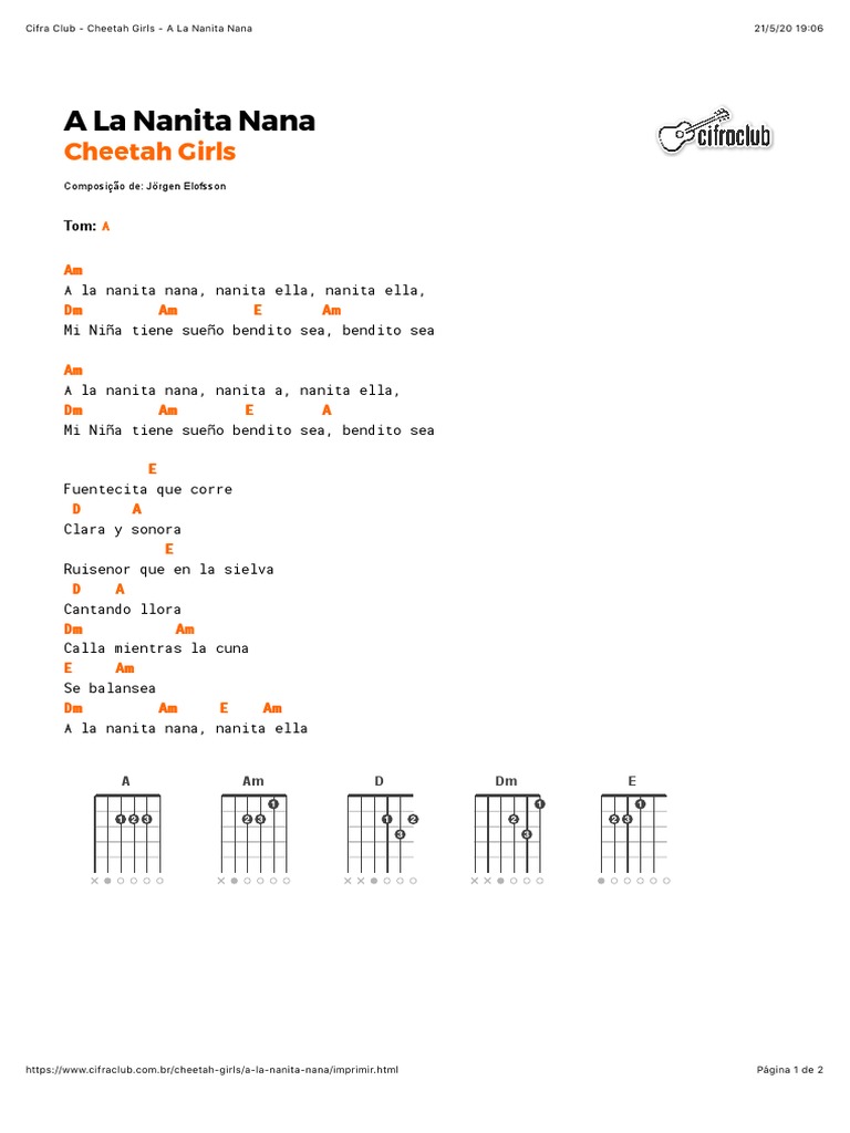 A La Nanita Nana - Cheetah Girls Acordes | PDF