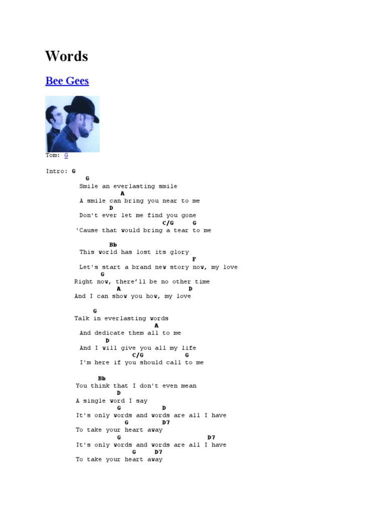 Bee Gees "Words" Lyrics Analysis | PDF