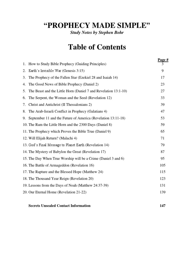 Prophecy Made Simple PDF | PDF | Adam And Eve | Book Of Revelation