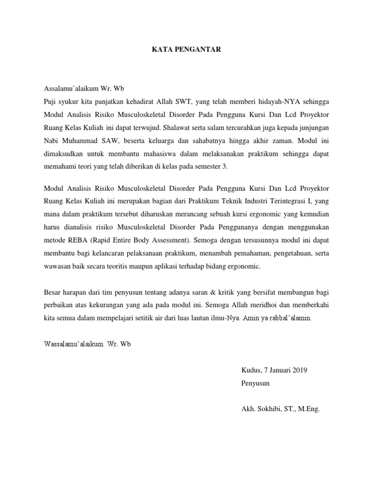 KATA PENGANTAR Modul REBA | PDF