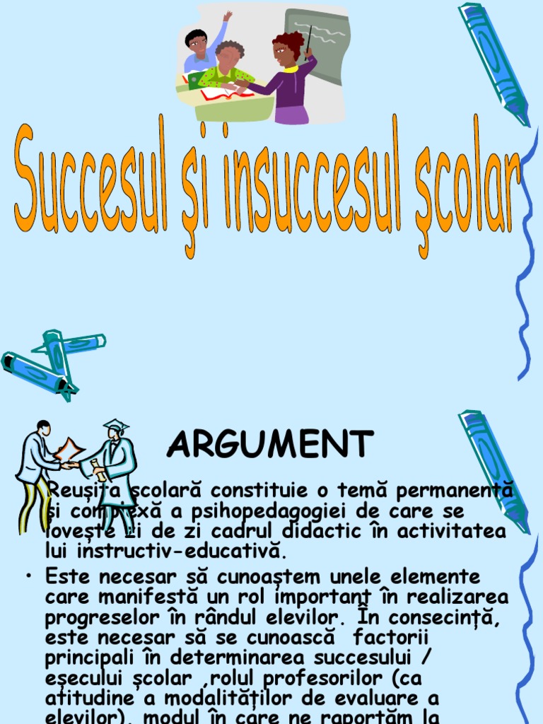Succesul Si Insuccesul Scolar | PDF