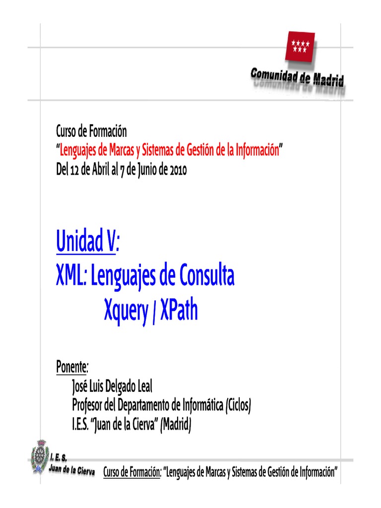 Introducción a XQuery y XPath | PDF | X camino | Xml