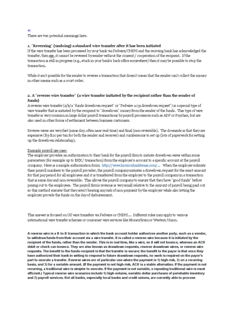 Bank Draw down request 1031 Fedwire definition info the difference | Wire Transfer | Fedwire