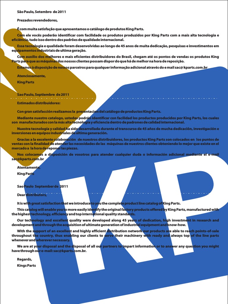 Catalogo King Parts | PDF | Maquinaria agrícola | Equipamento pesado