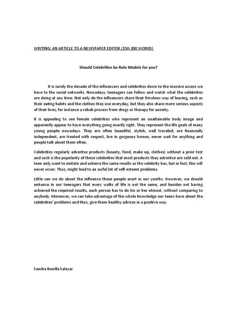 Writing About Celebrities - Article | PDF