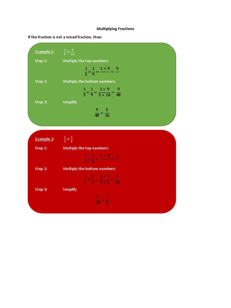 Fraction Multiplication and Division | PDF | Fraction (Mathematics ...