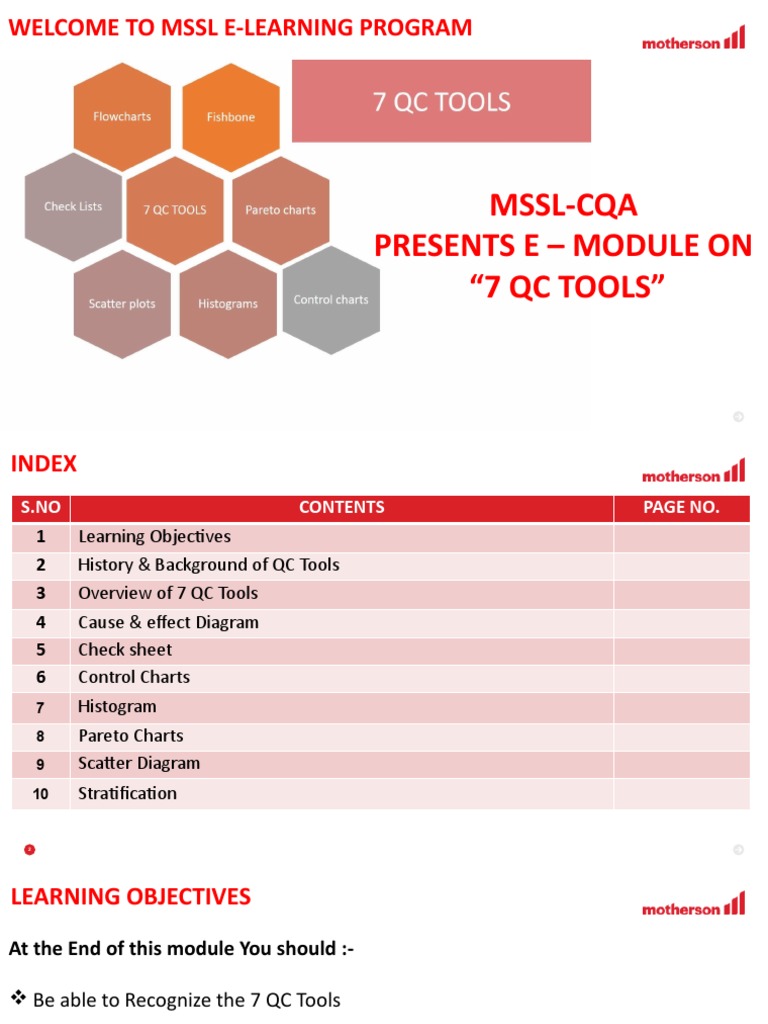 Mssl-Cqa Presents E - Module On "7 QC Tools" | PDF | Business