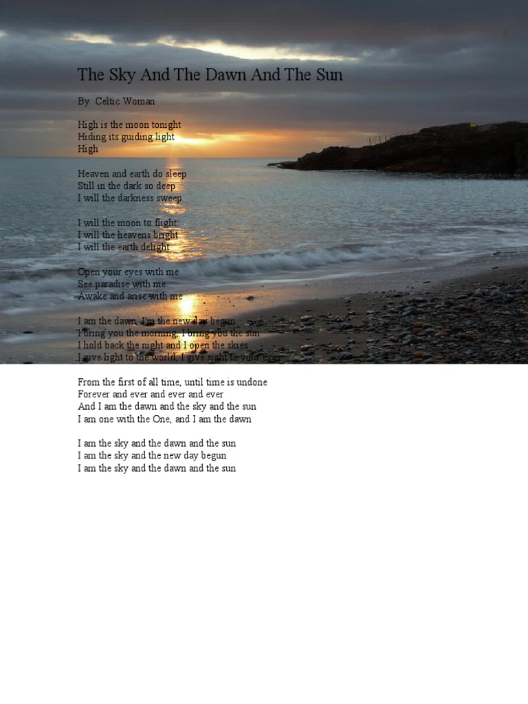 The Sky and The Dawn and The Sun Poem | PDF