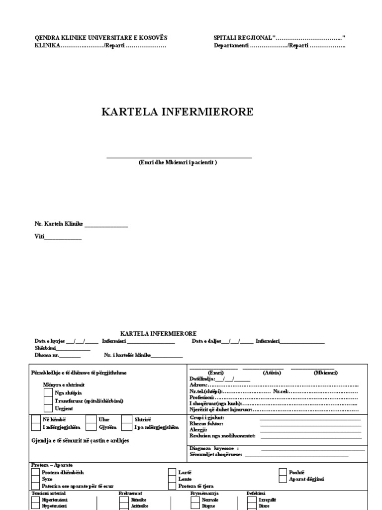 Kartela Infermierore | PDF