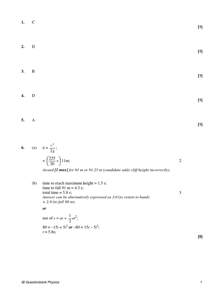 IB Questionbank Physics 1 | PDF | Teaching Mathematics | Scientific Method