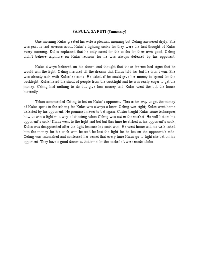 Summary of Sa Pula, Sa Puti | PDF