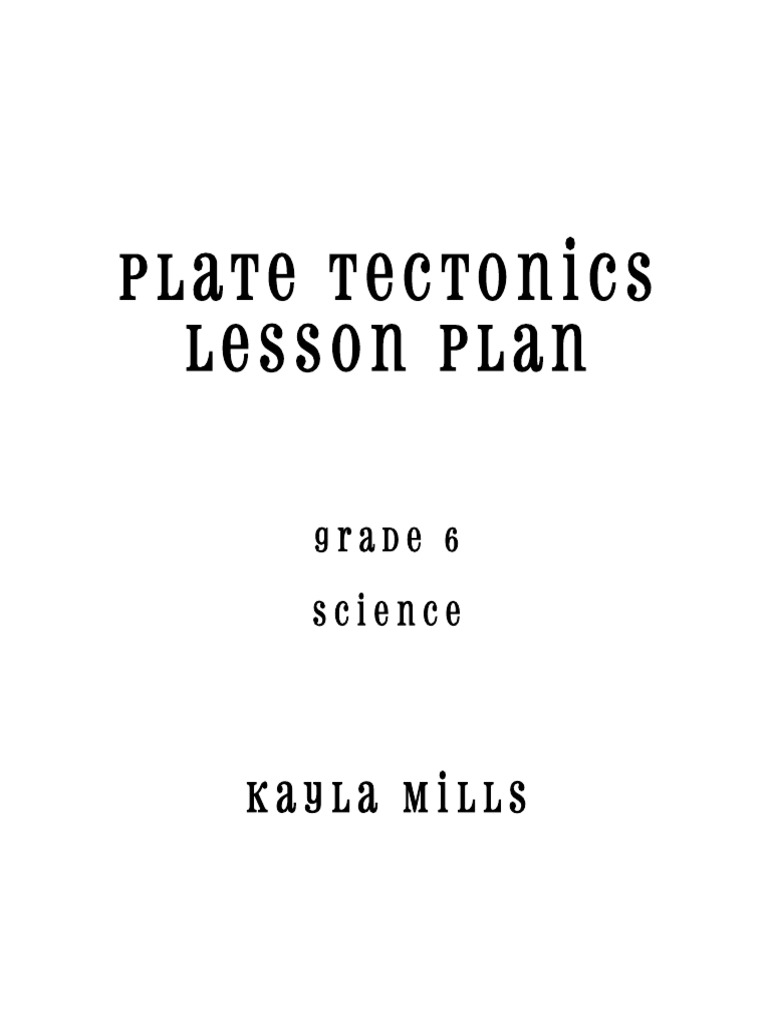 Plate Tectonics Lesson Plan PDF | Download Free PDF | Plate Tectonics ...
