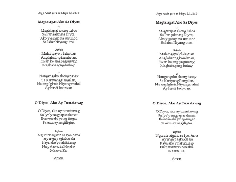 Awit 19,20,21may2020 | PDF