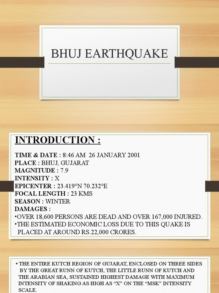 Bhuj Earthquake | PDF | Earthquakes | Structure Of The Earth