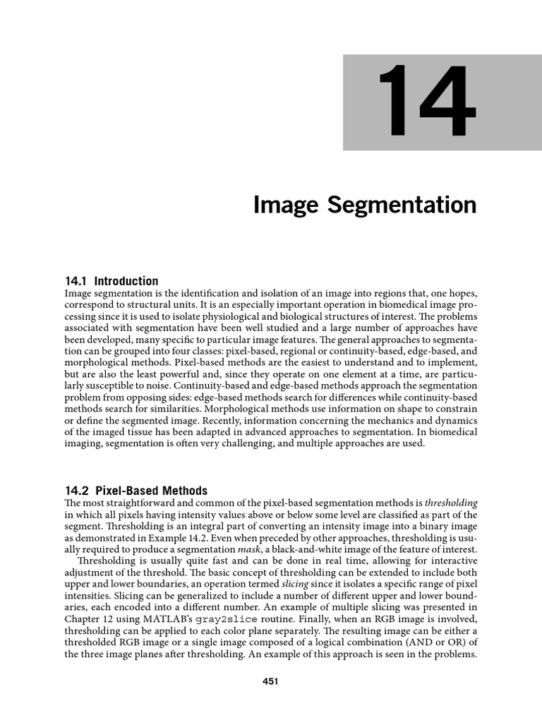 Segmentation Methods for Biomedical Images: A Comparison of Pixel-Based ...